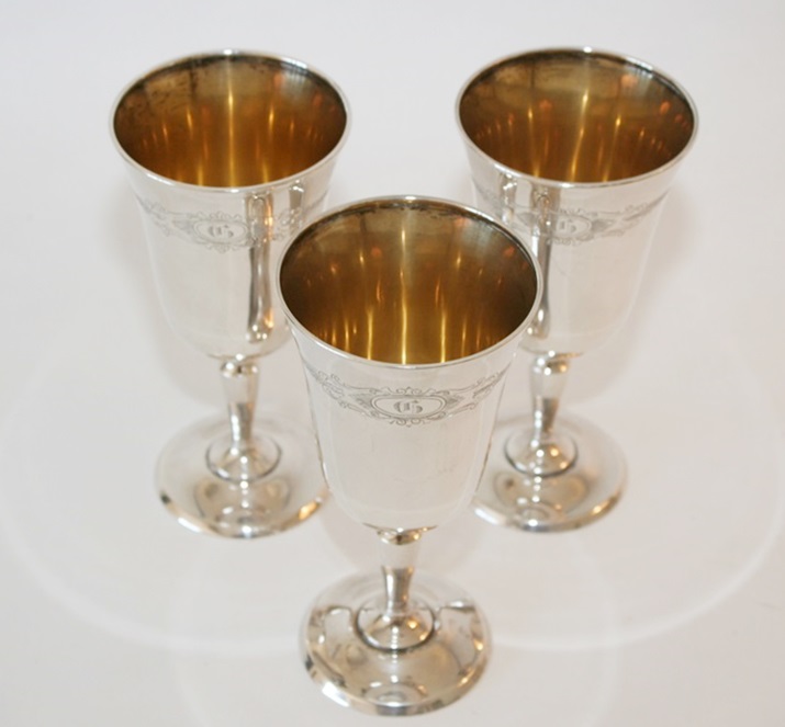 Three Sterling Goblets | EBTH